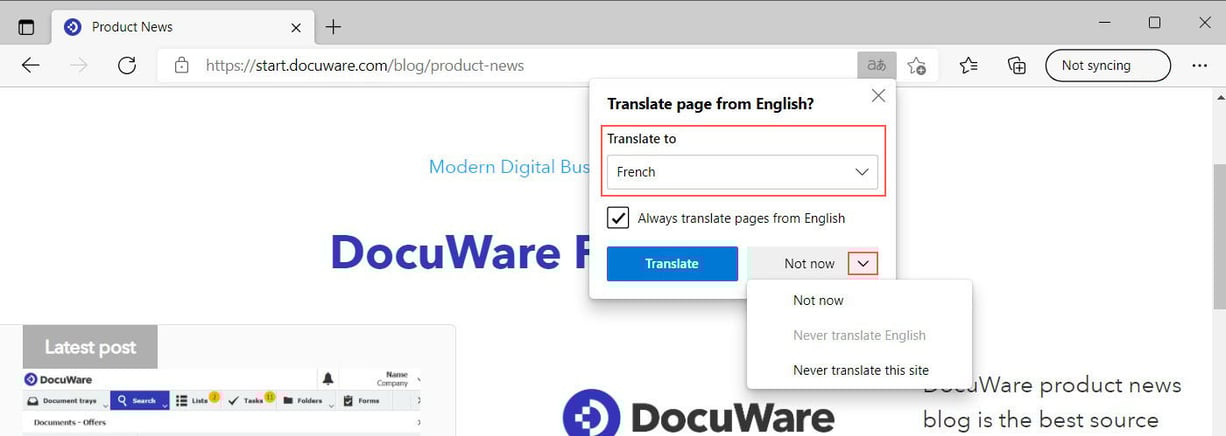Need it in another language? It’s simple using a browser’s translation options